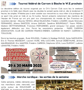 Tournoi à Biache – Fédération Française de Carrom